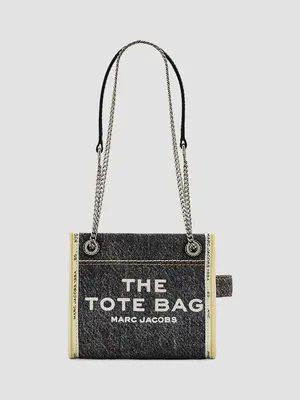 Marc Jacobs Denim Chain Crossbody Tote Bag - Black