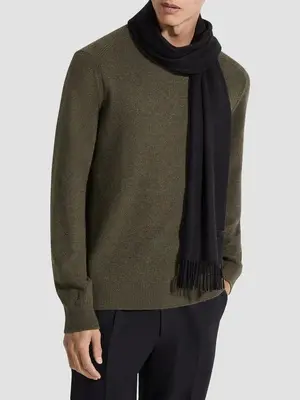Zegna Oasi Cashmere Scarf Black