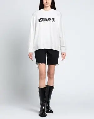 Dsquared2 Logo Print Cotton Sweatshirt - White