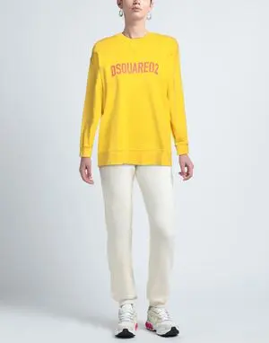 Dsquared2 Logo Print Cotton Sweatshirt - Yellow