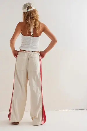 Free People Hudson Canyon Side Striped Pants - Red Combo - Stripe