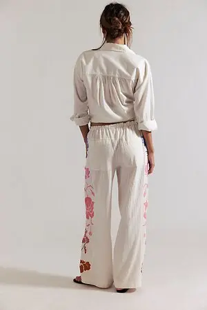 Free People Hudson Canyon Side Striped Pants - Sunset Combo