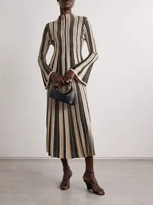 Zimmermann Striped Metallic Ribbed-knit Top