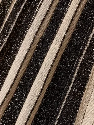 Zimmermann Striped Metallic Ribbed-knit Top