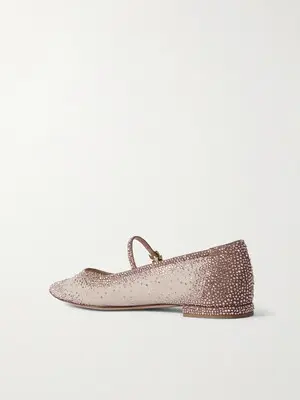 GIANVITO ROSSI Rania Crystal-embellished Ballet Flats