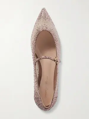 GIANVITO ROSSI Rania Crystal-embellished Ballet Flats