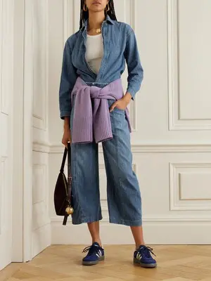 RIVET UTILITY New Yorker Cropped Denim Jumpsuit