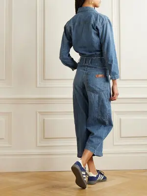RIVET UTILITY New Yorker Cropped Denim Jumpsuit