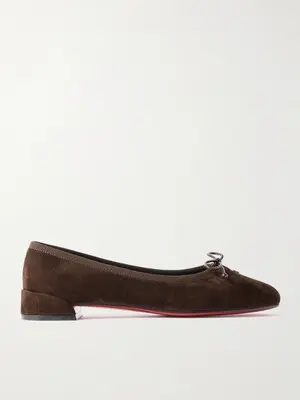 CHRISTIAN LOUBOUTIN Sweetie Jane Suede Flats - Brown