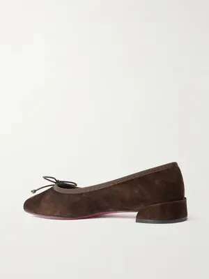 CHRISTIAN LOUBOUTIN Sweetie Jane Suede Flats - Brown