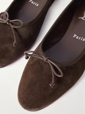 CHRISTIAN LOUBOUTIN Sweetie Jane Suede Flats - Brown