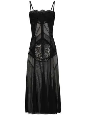 Dolce & Gabbana Semi-sheer Lace Dress - Black