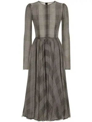 Dolce & Gabbana Check-pattern Midi Dress - Grey