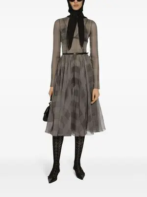 Dolce & Gabbana Check-pattern Midi Dress - Grey