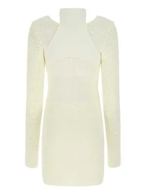 ANDREĀDAMO Stretch Knit Midi-dress - White