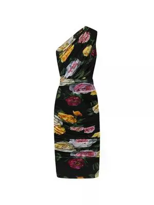 Dolce & Gabbana Layered-neck Midi Dress - Black