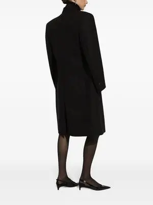 Dolce & Gabbana Pinstripe Wool Midi Skirt - Black