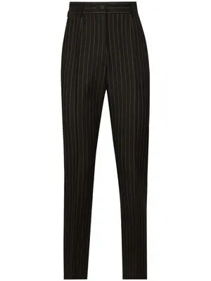 Dolce & Gabbana Tailored Pinstripe Wool Trousers - Black