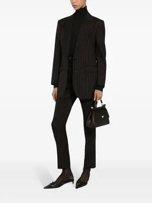 Dolce & Gabbana Tailored Pinstripe Wool Trousers - Black