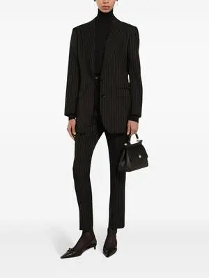 Dolce & Gabbana Tailored Pinstripe Wool Trousers - Black