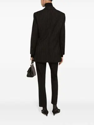 Dolce & Gabbana Tailored Pinstripe Wool Trousers - Black