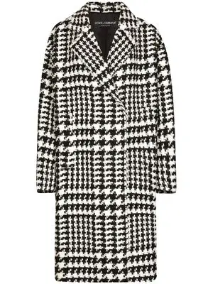 Dolce & Gabbana Houndstooth-pattern Coat - Black