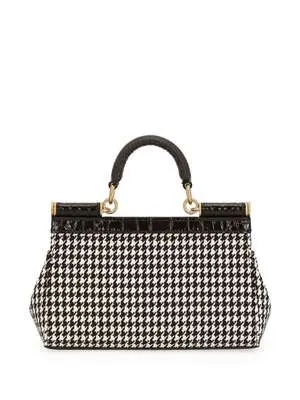 Dolce & Gabbana Small Sicily Houndstooth Tote
