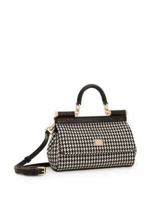 Dolce & Gabbana Small Sicily Houndstooth Tote