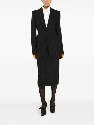 Dolce & Gabbana Pinstriped Calf-length Skirt - Black