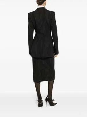 Dolce & Gabbana Pinstriped Calf-length Skirt - Black