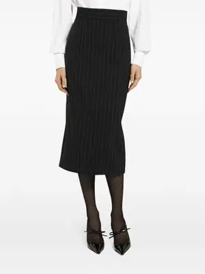 Dolce & Gabbana Pinstriped Calf-length Skirt - Black
