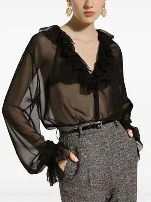 Dolce & Gabbana Chiffon Blouse - Black
