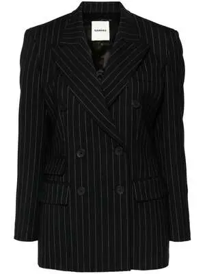 Sandro Pinstriped Double-breasted Blazer - Black