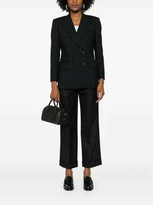 Sandro Pinstriped Double-breasted Blazer - Black