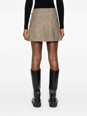 Sandro Houndstooth Pleated Mini Skirt