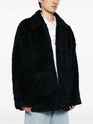 DOUBLET Hand-painted Faux-fur Jacket - Black