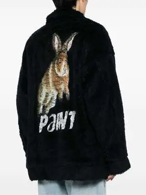 DOUBLET Hand-painted Faux-fur Jacket - Black