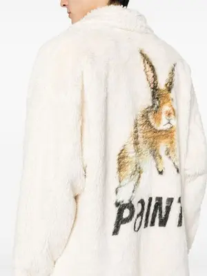 DOUBLET Hand-painted Faux-fur Jacket - Neutrals