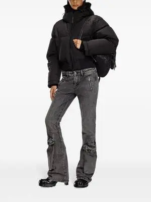 DIESEL® Hooded Quilted Jacket - Black