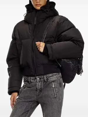 DIESEL® Hooded Quilted Jacket - Black