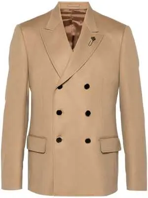 LARDINI Virgin-wool Blazer - Brown