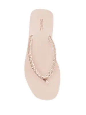 Michael Kors Jinx Crystal-embellished Flip Flops