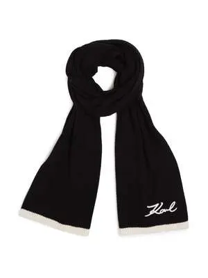 Karl Lagerfeld Signature Knitted Scarf