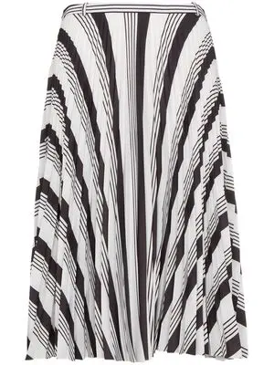 BALENCIAGA Balenciaga Pleated Midi Skirt With Stripes