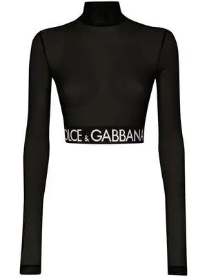 Dolce & Gabbana Roll-neck Tulle Top