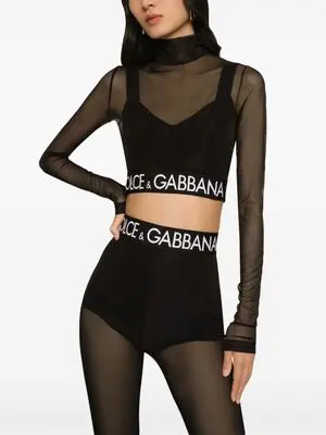 Dolce & Gabbana Roll-neck Tulle Top