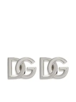 Dolce & Gabbana Dg Logo Stud Earrings - Silver