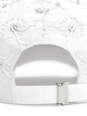 Dolce & Gabbana Drill Baseball Cap With Rhinestone Embellishment