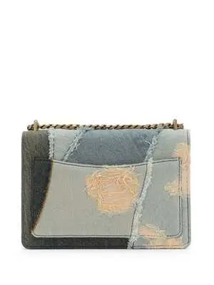 Dolce & Gabbana Logo Plaque Patchwork Cross Body Bag - Blue