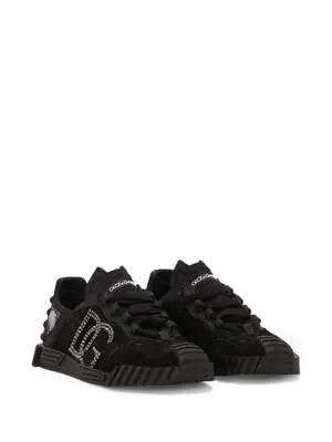 Dolce & Gabbana Logo Embroidered Sneakers - Black